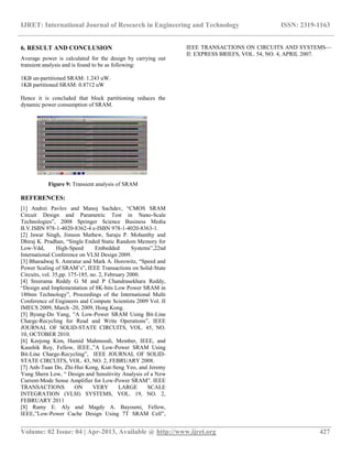 Low power sram design using block partitioning | PDF