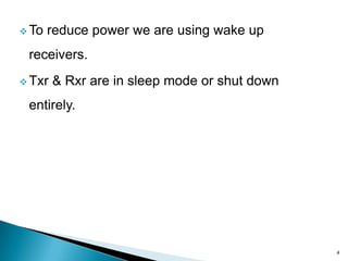 Low power wake up reciever operating in the | PPTX