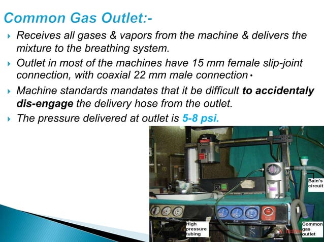 Low pressure system in anaesthesia machine | PPTX