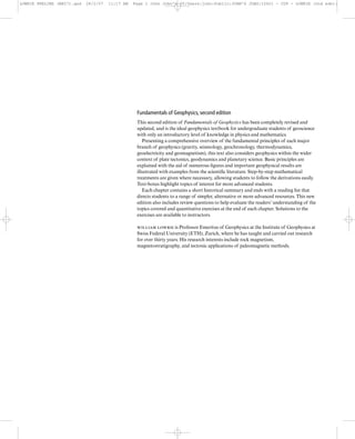 Lowrie William - Fundamentals of Geophysics-Cambridge University Press ...