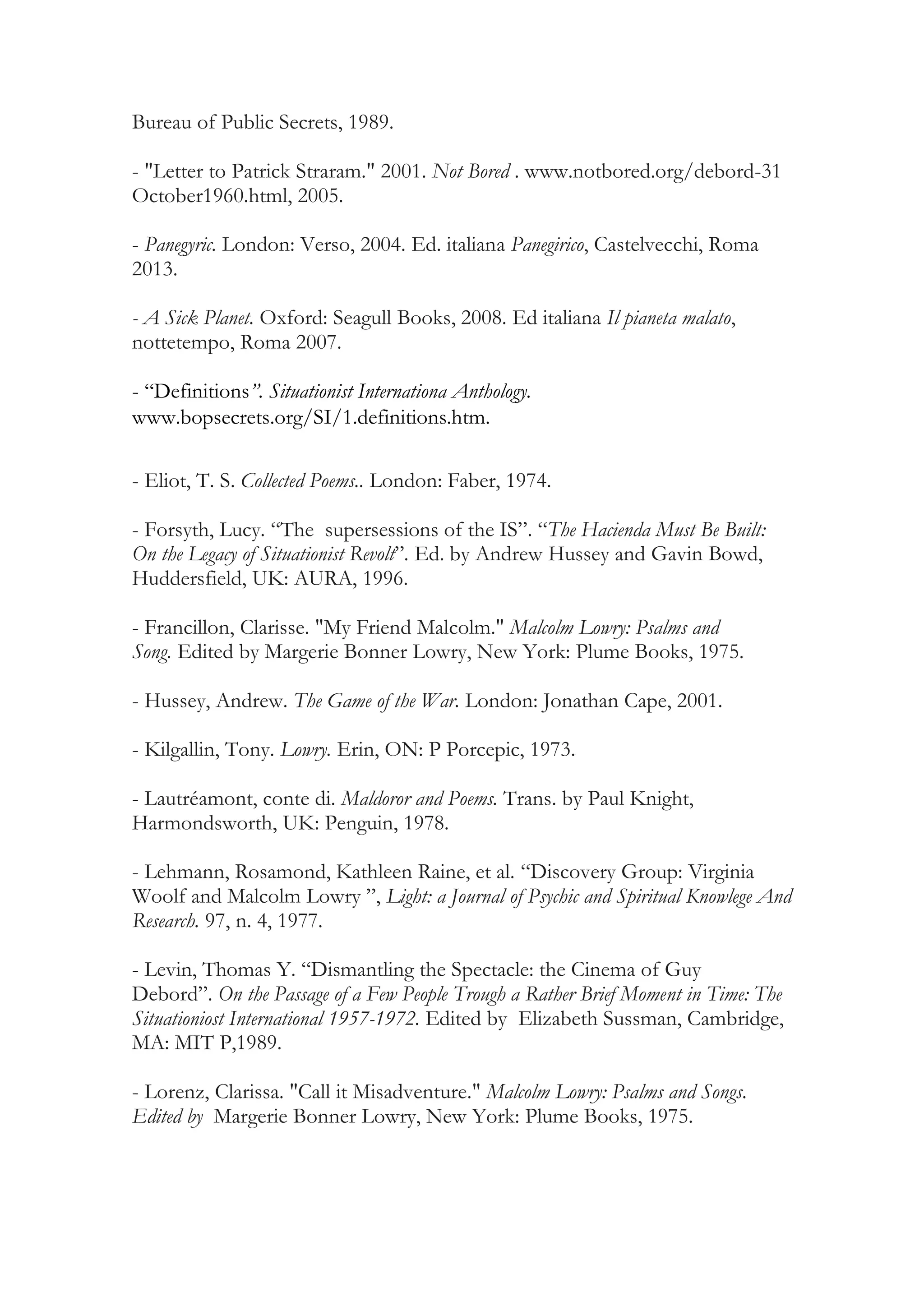 Lowry and Debord | PDF