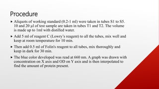 Lowry's method | PPTX