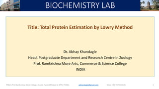 Lowry method for protein estimation | PDF