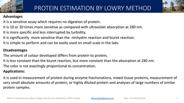 Lowry method for protein estimation | PDF | Chemistry | Science