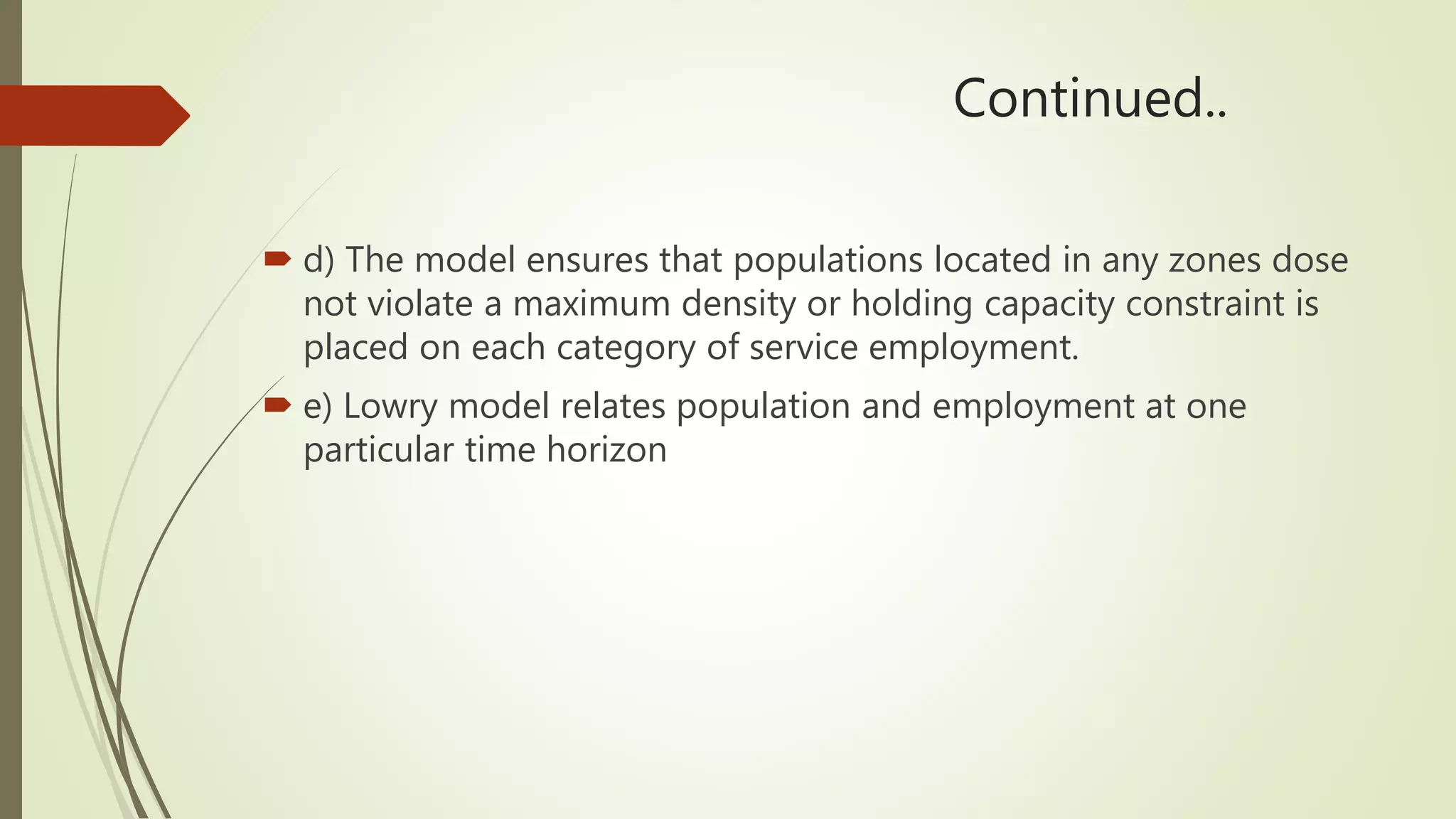 land use by lowry model as an example | PPTX