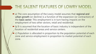 land use by lowry model as an example | PPTX
