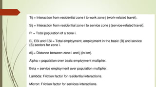 land use by lowry model as an example | PPTX