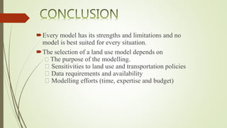 land use by lowry model as an example | PPTX