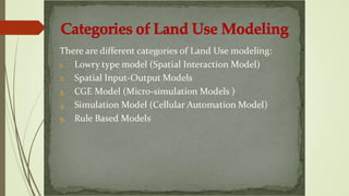 land use by lowry model as an example | PPTX