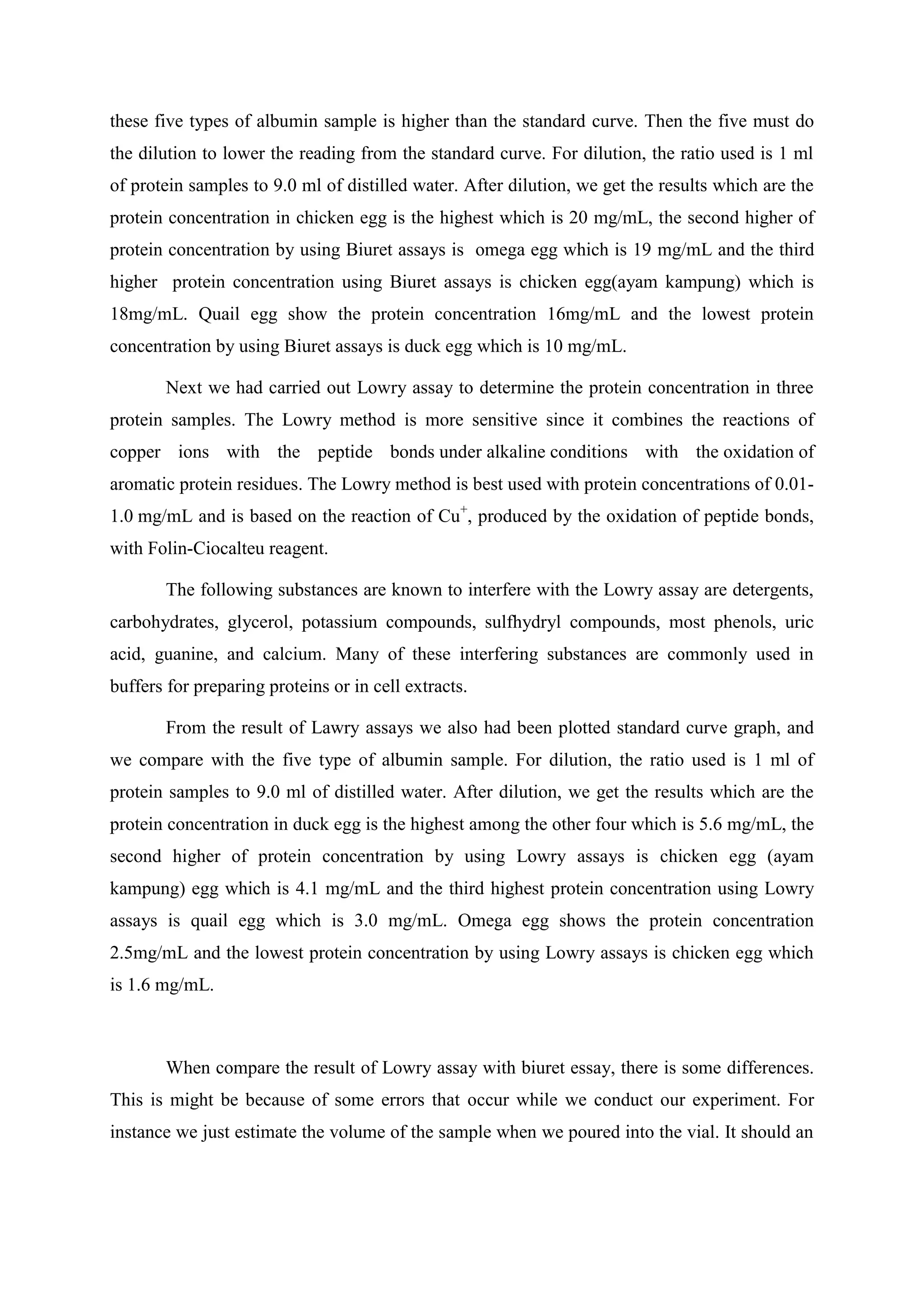 Lowry vs biuret final (1) | DOCX