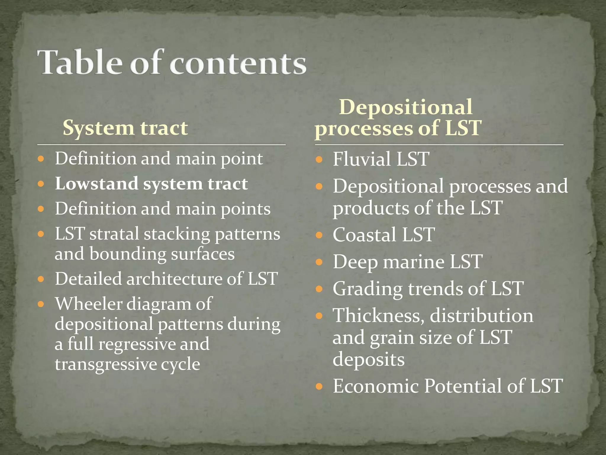 Lowstand system tracts | PPTX