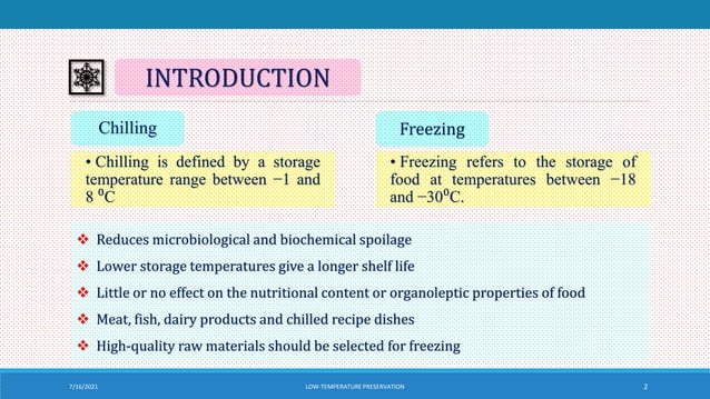Low temperature preservation | PPTX