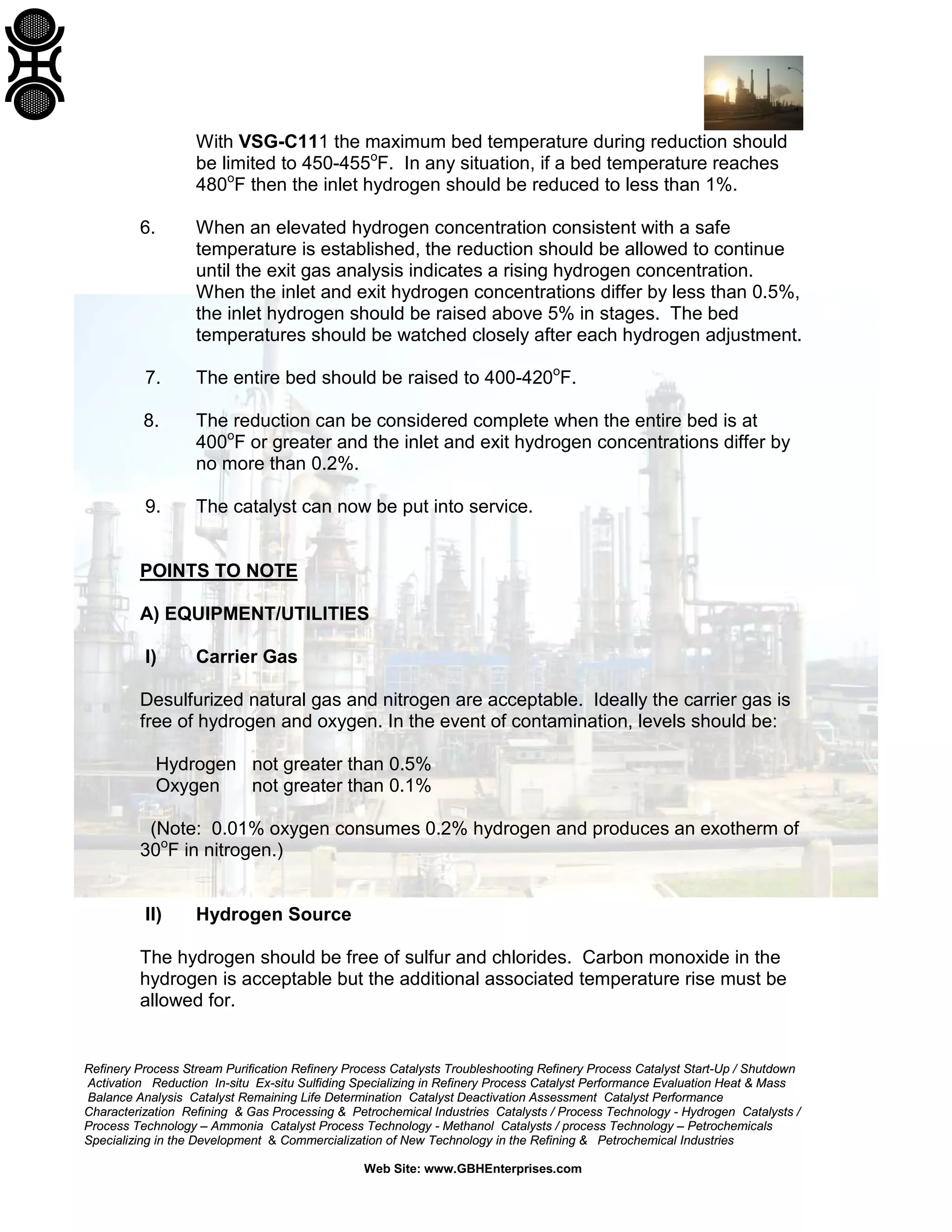 Low Temperature Shift Catalyst Reduction Procedure | PDF