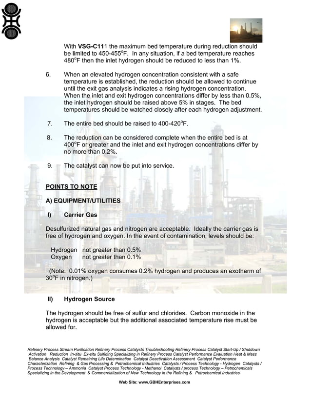Low Temperature Shift Catalyst Reduction Procedure | PDF