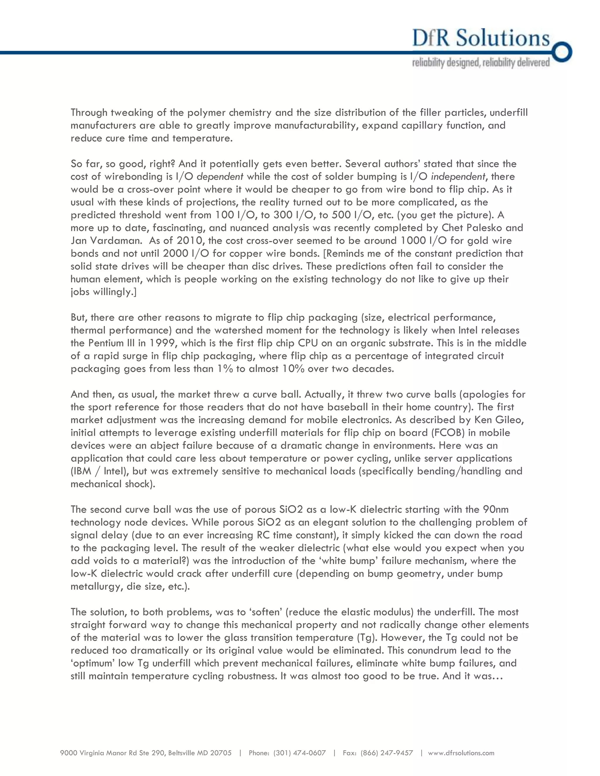 Low Tg Underfill: The Good, The Bad, and The Ugly | PDF