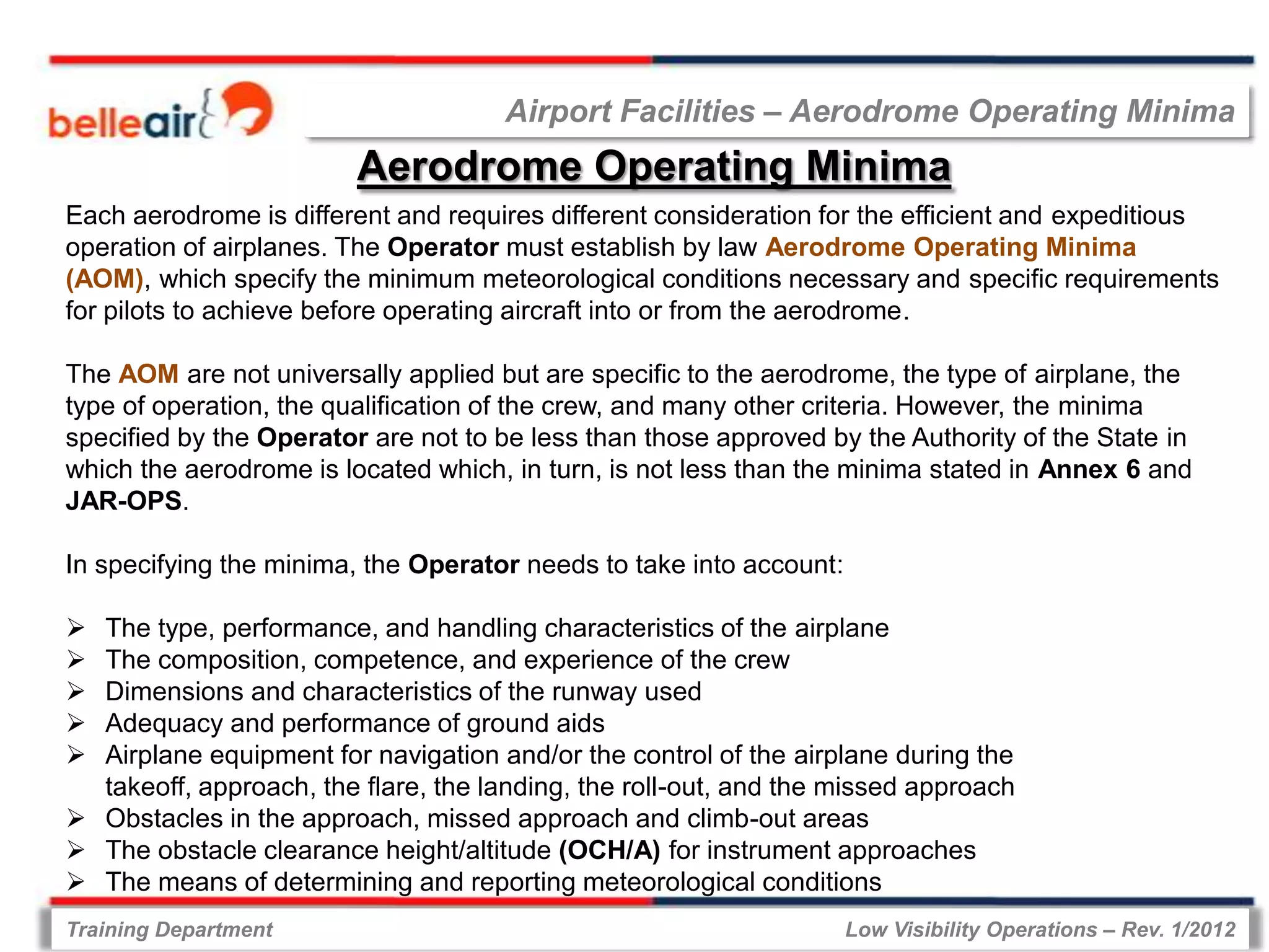 Low visibility operations rev.1-2012 | PPTX