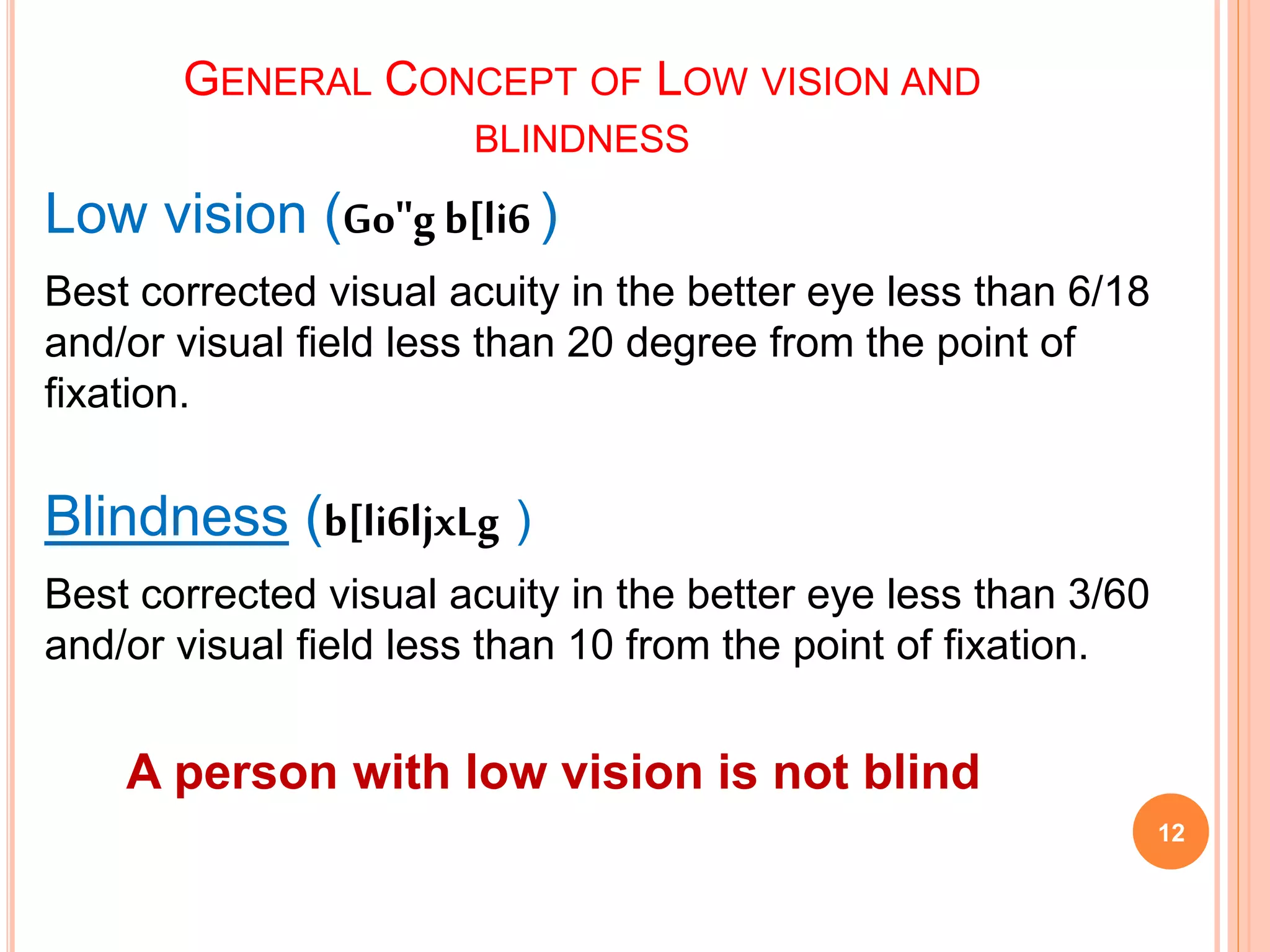 Low Vision and Blindness | PPTX