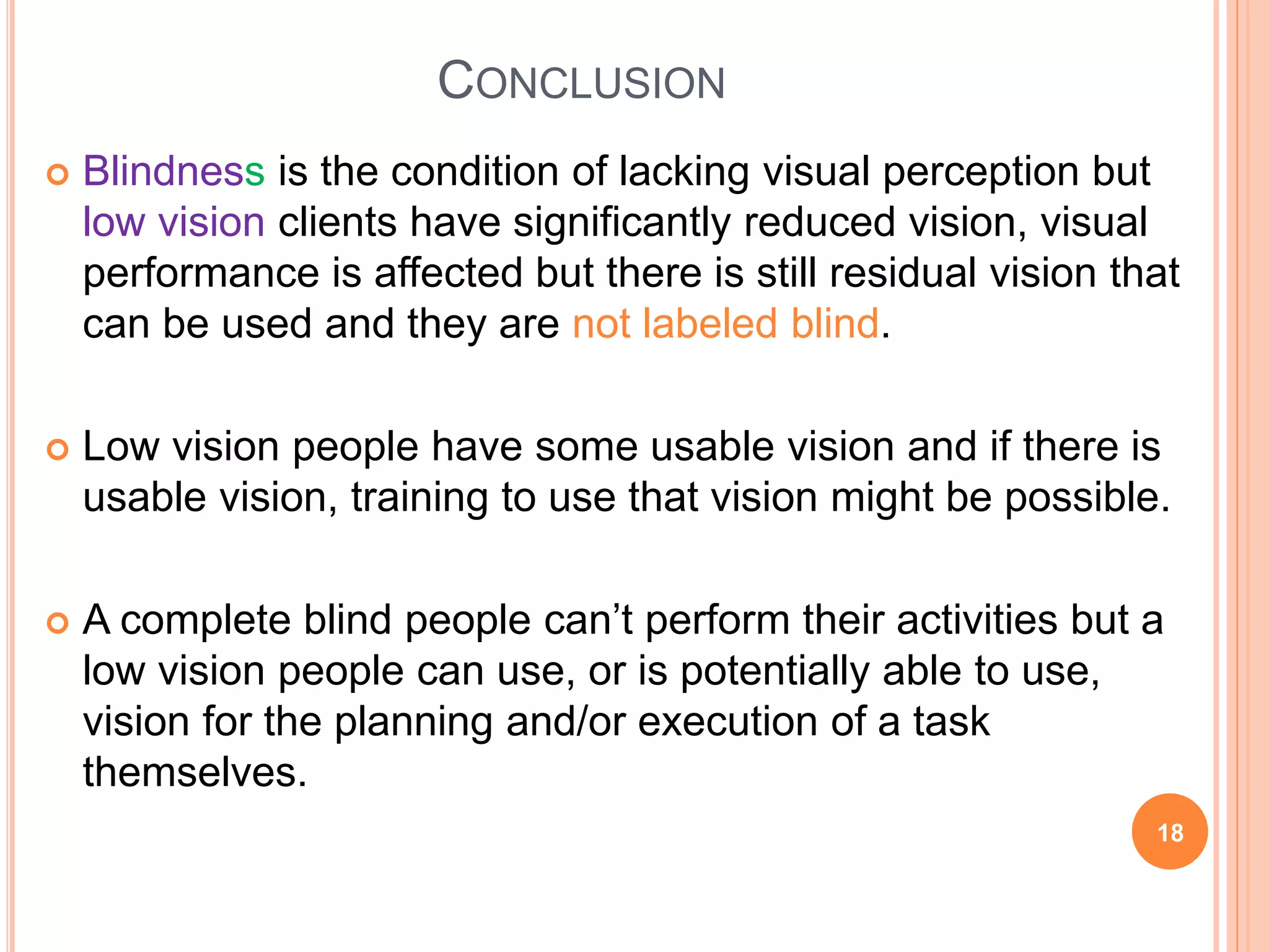 Low Vision and Blindness | PPTX