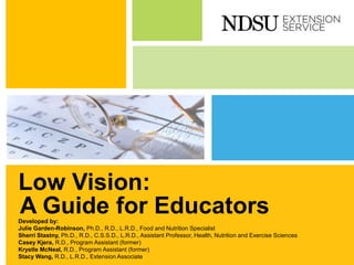 Low Vision: A Guide for Educators | PPTX