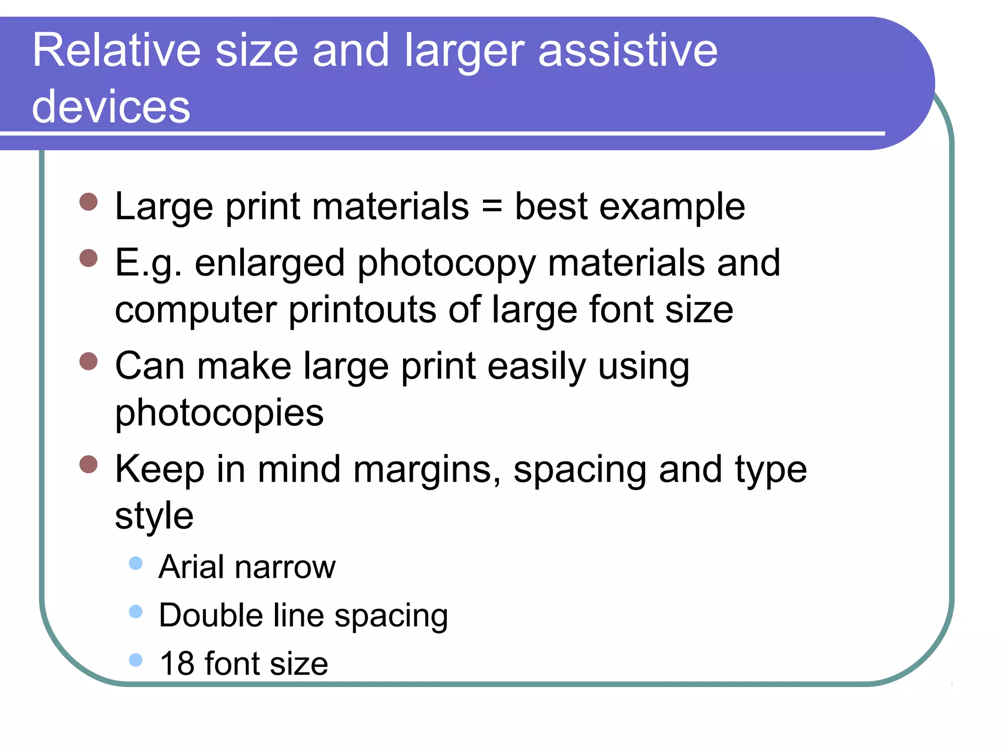 Low vision non optical devices | PPT