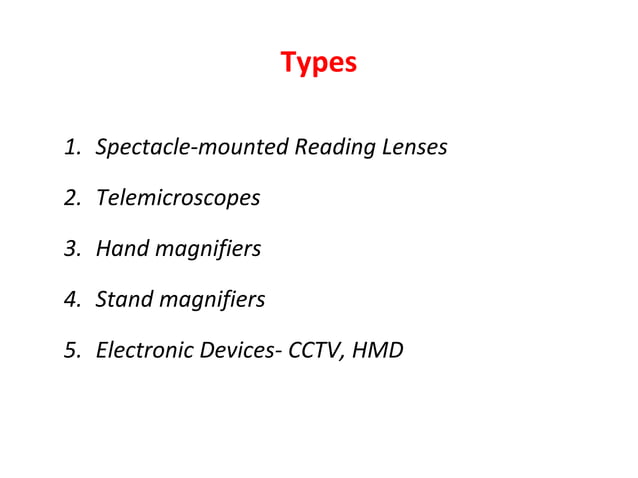 Low vision optical devices | PPT