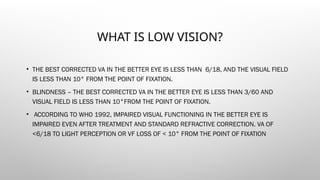 Low Vison introduction from Aligarh Muslim University | PPTX