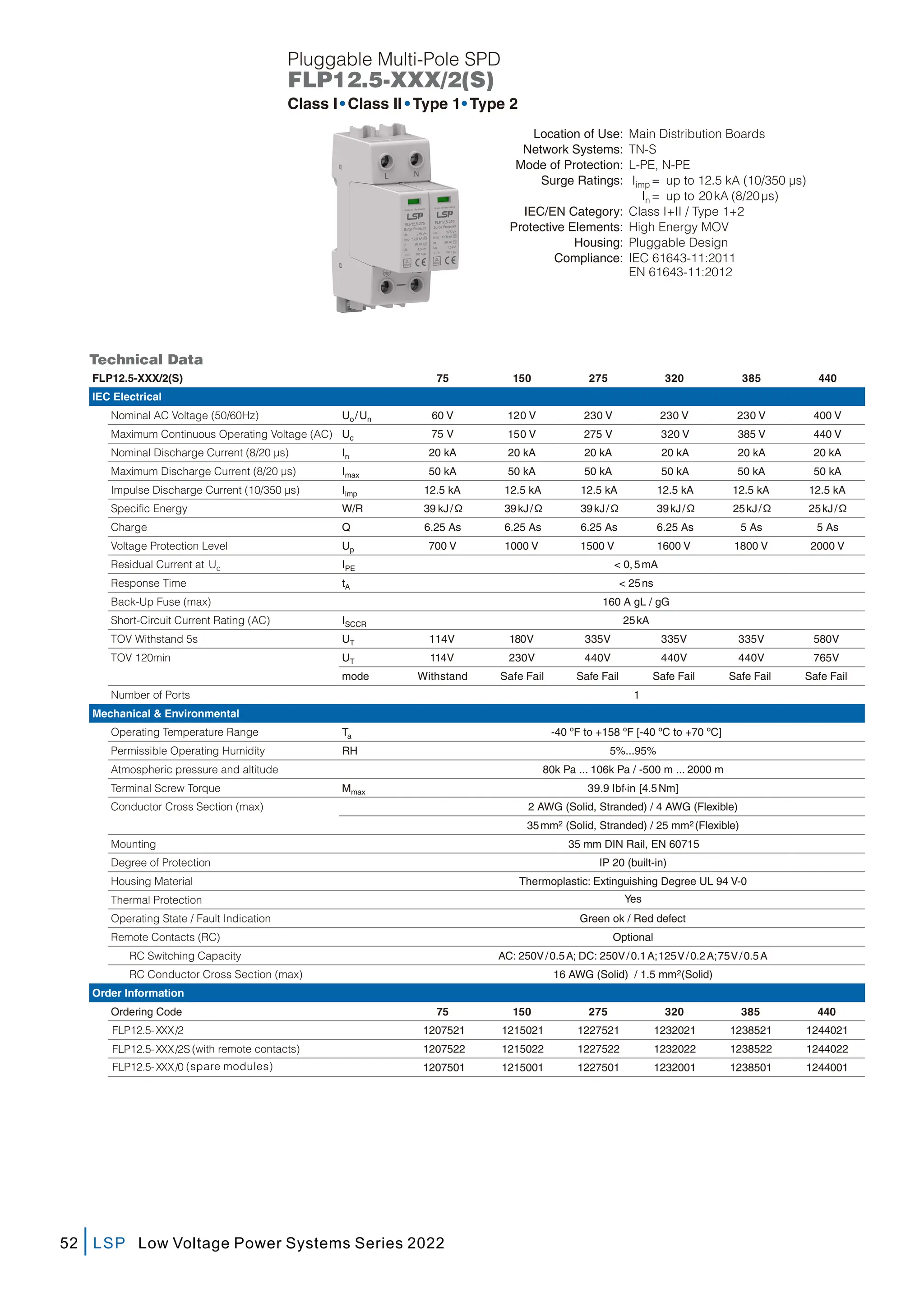 Low Voltage Catalog Type 12 AC Surge Protection Device SPD FLP12.5-series.pdf