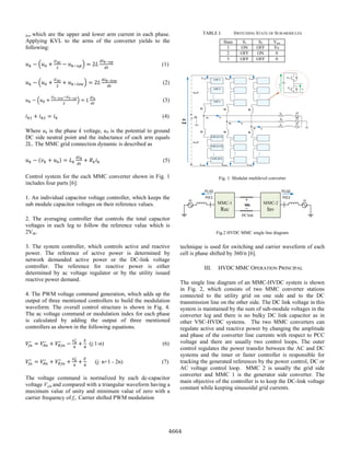 Low voltage ride through control of modular multilevel converter based ...