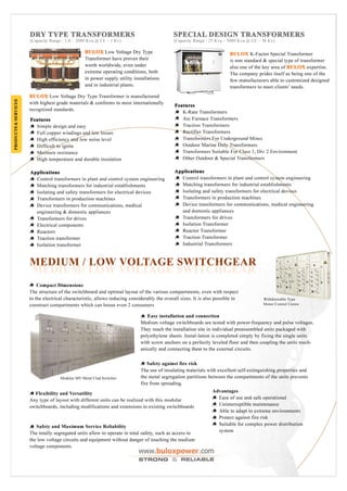 Liquid Filled Transformers ,Low Voltage Switchgears | PDF