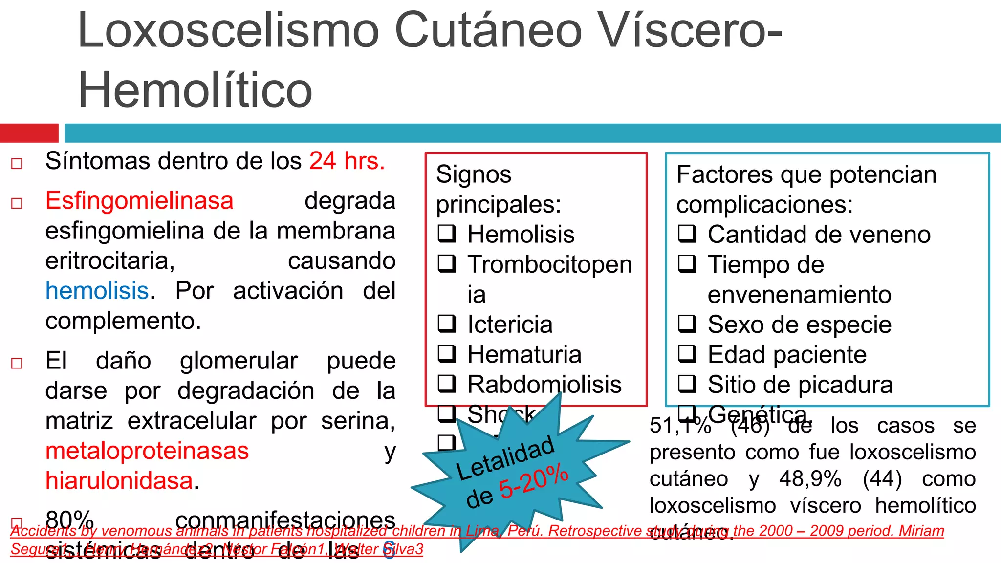 Loxoscelismo y ofidismo en pediatria | PPTX