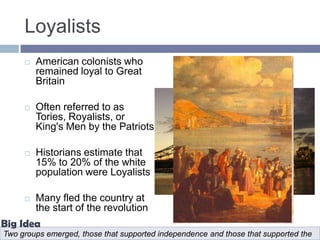 Loyalists Vs. Patriots | PPTX
