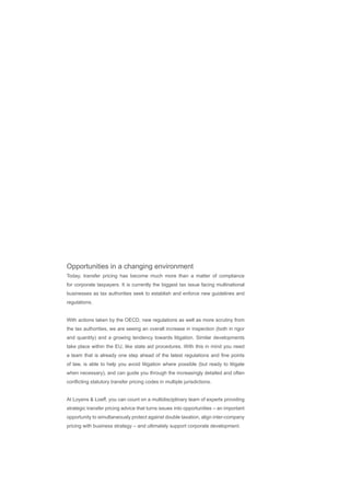 Loyens & Loeff - Transfer Pricing | PDF | Legal Services Industry | Industries