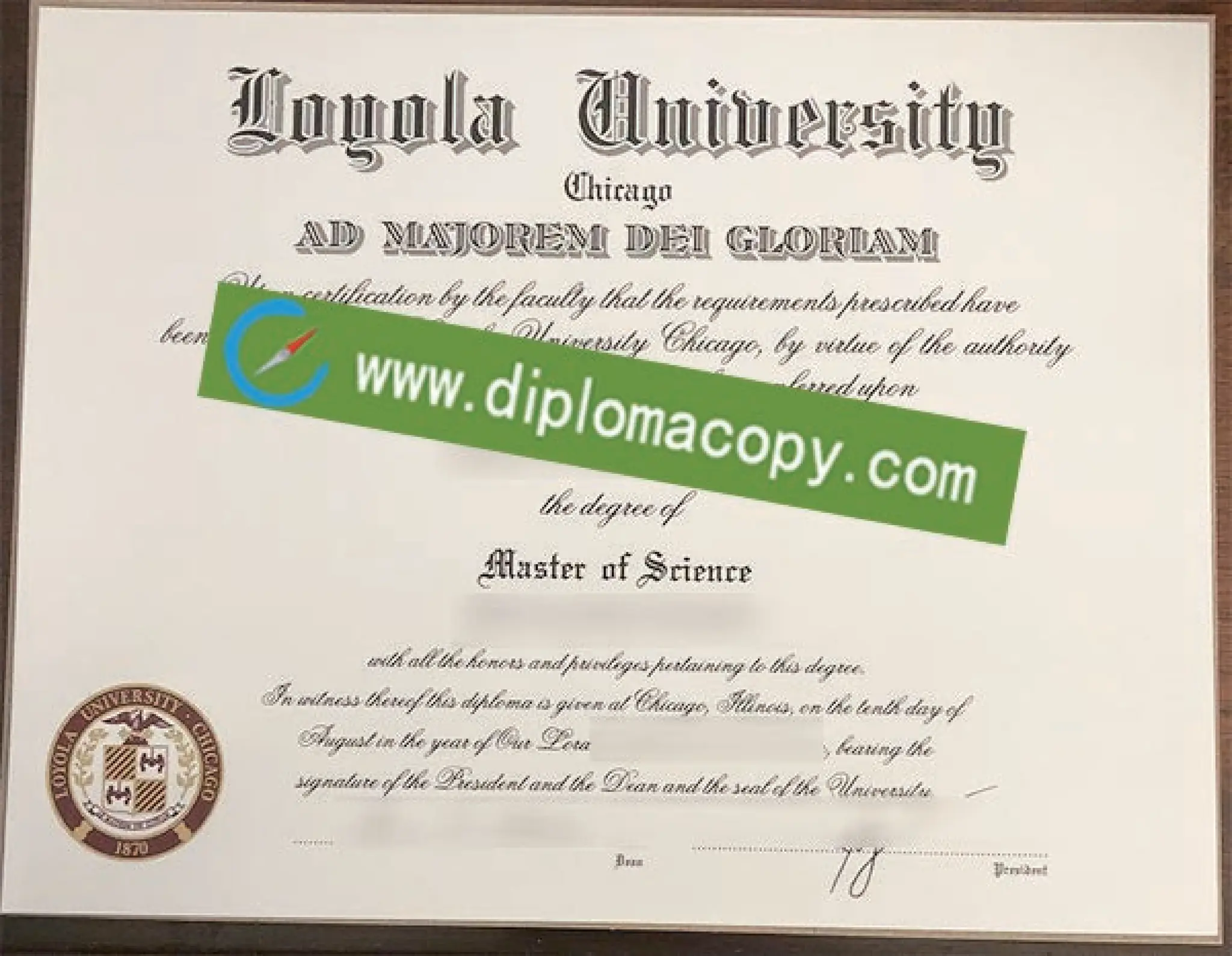 Loyola University Chicago diploma | PPT