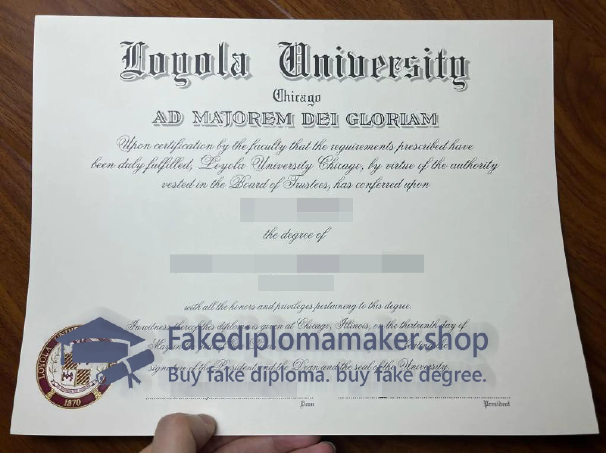 Loyola University Chicago diploma replica | PDF