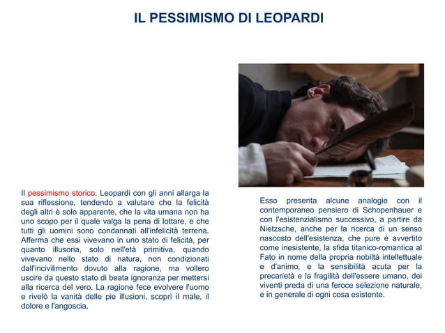 Leopardi e il suo pessimismo cosmico | PPTX | Poetry | Books and Literature