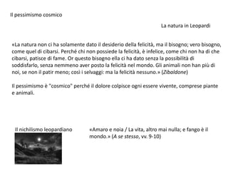Leopardi e il suo pessimismo cosmico | PPTX
