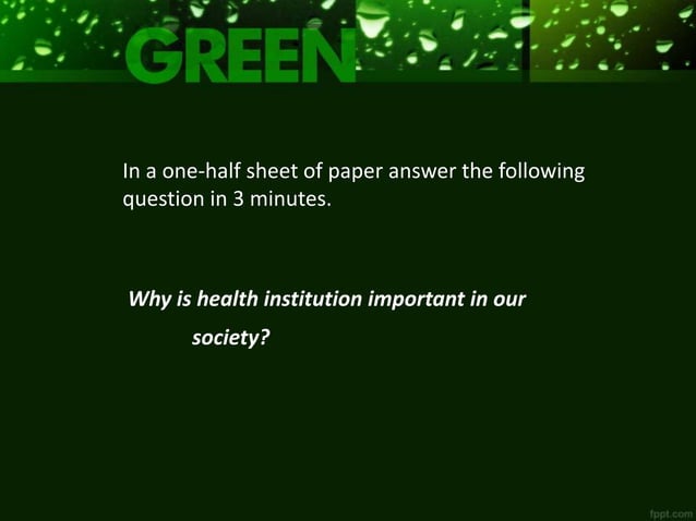 UCSP-Health Institution Lesson Plan | PPTX