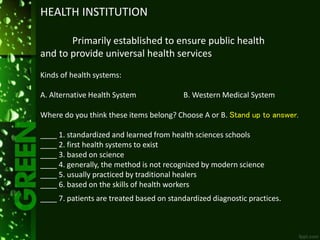 UCSP-Health Institution Lesson Plan | PPTX