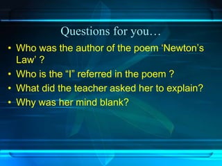 "Newton's Law" by Nandita Das | PPTX