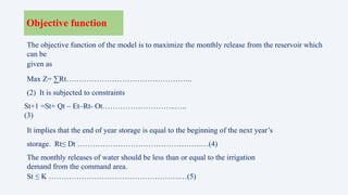 linear programming for reservoir operation | PPT