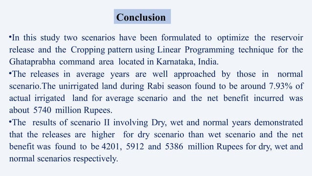 linear programming for reservoir operation | PPT