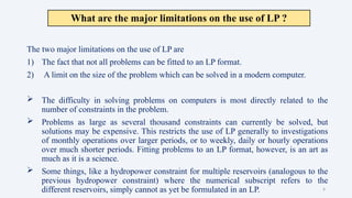 linear programming for reservoir operation | PPT