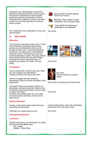 Detailed Lesson Plan - Earth's Atmosphere | DOCX