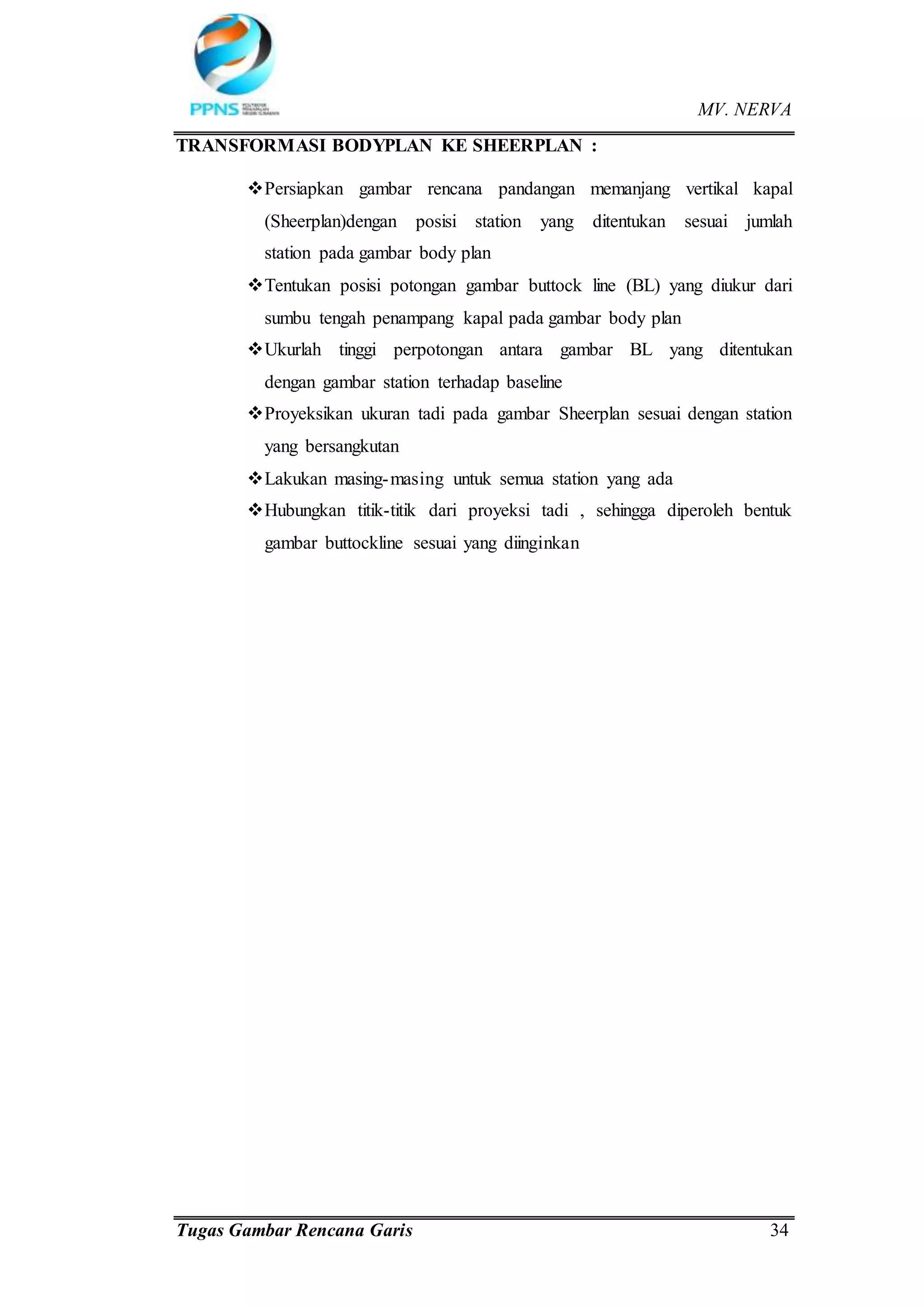 Lines plan cargo 0,72 cb | DOCX