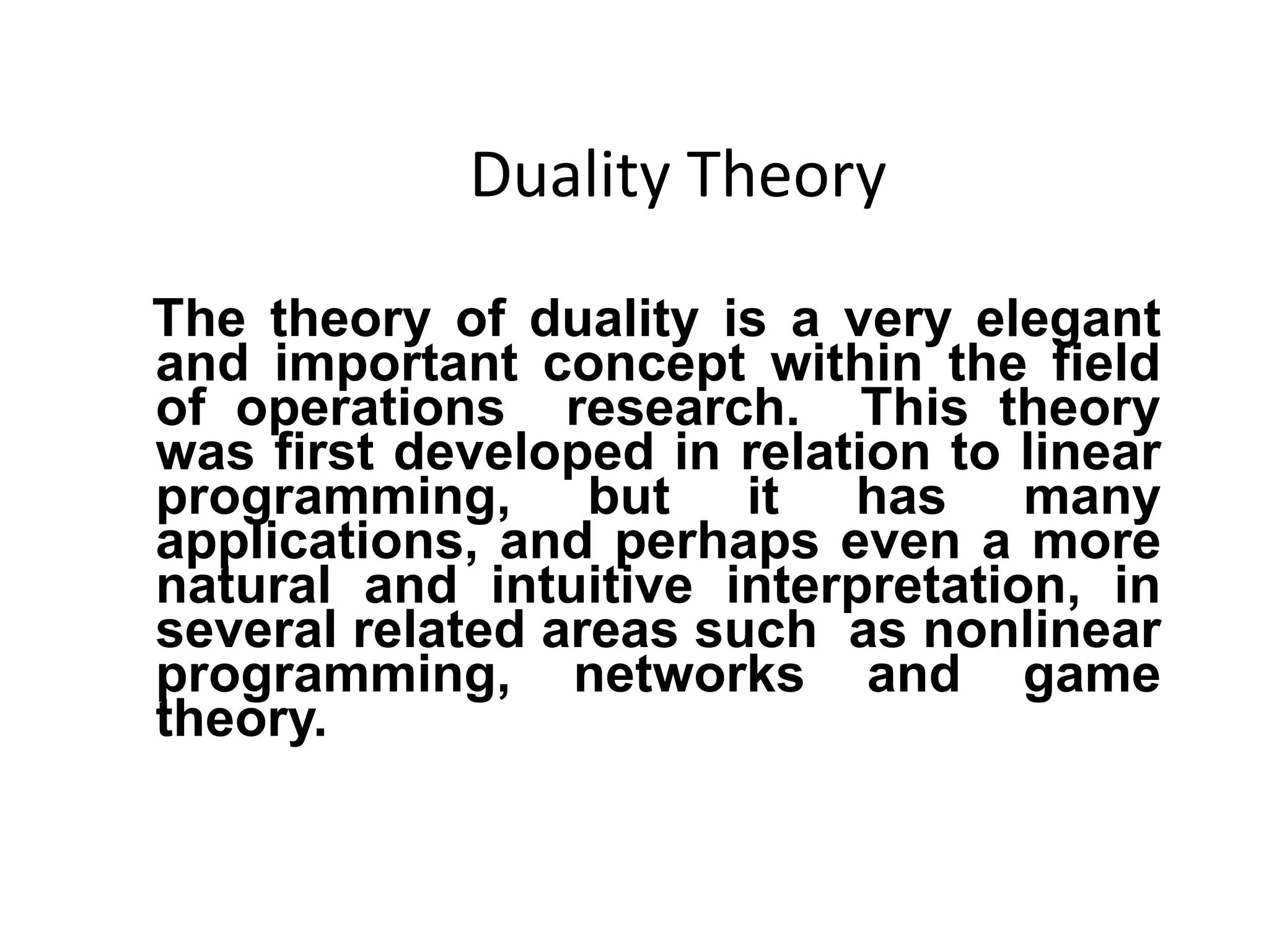 Duality In Linear Programming Pptx Computing Technology And Computing