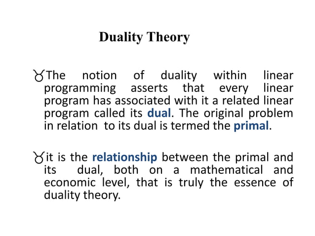 Duality In Linear Programming Pptx Computing Technology And Computing