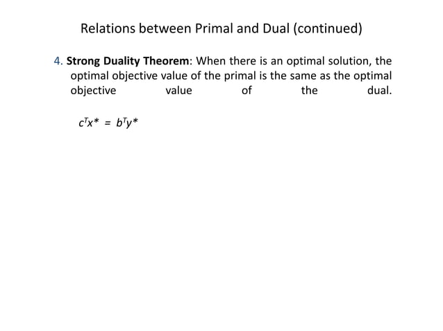 Duality in Linear Programming Duality in Linear Programming