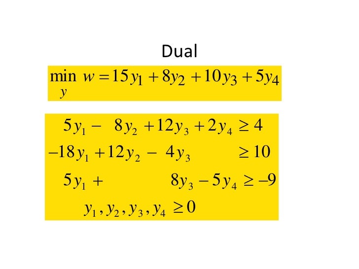 Duality in Linear Programming Duality in Linear Programming