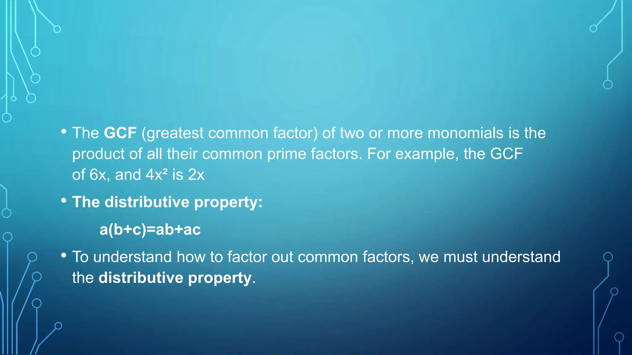 Factoring Polynomial With Common Monomial Factor Pptx