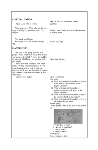 Body Ratios Math Lessons